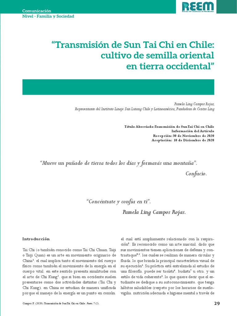 Sun Tai Chi en Chile: Legado Vivo | PDF | Tai Chi | Qi