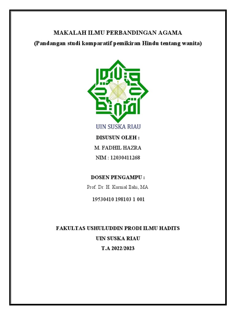 Makalah Ilmu Perbandingan Agama Revisi M.fadhil Hazra | PDF Makalah Ilmu Perbandingan Agama Revisi M.fadhil Hazra | PDF