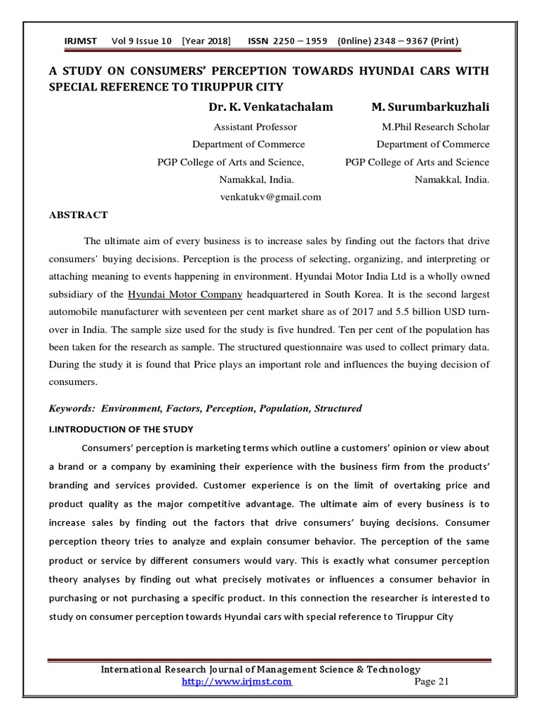 A Study On Consumers Perception Towards | PDF | Brand | Consumer Behaviour