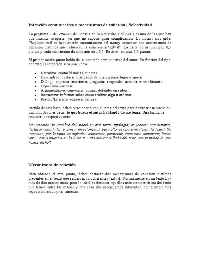 Intención Comunicativa y Mecanismos de Cohesión | PDF | Soledad ... Intención Comunicativa y Mecanismos de Cohesión | PDF | Soledad ...