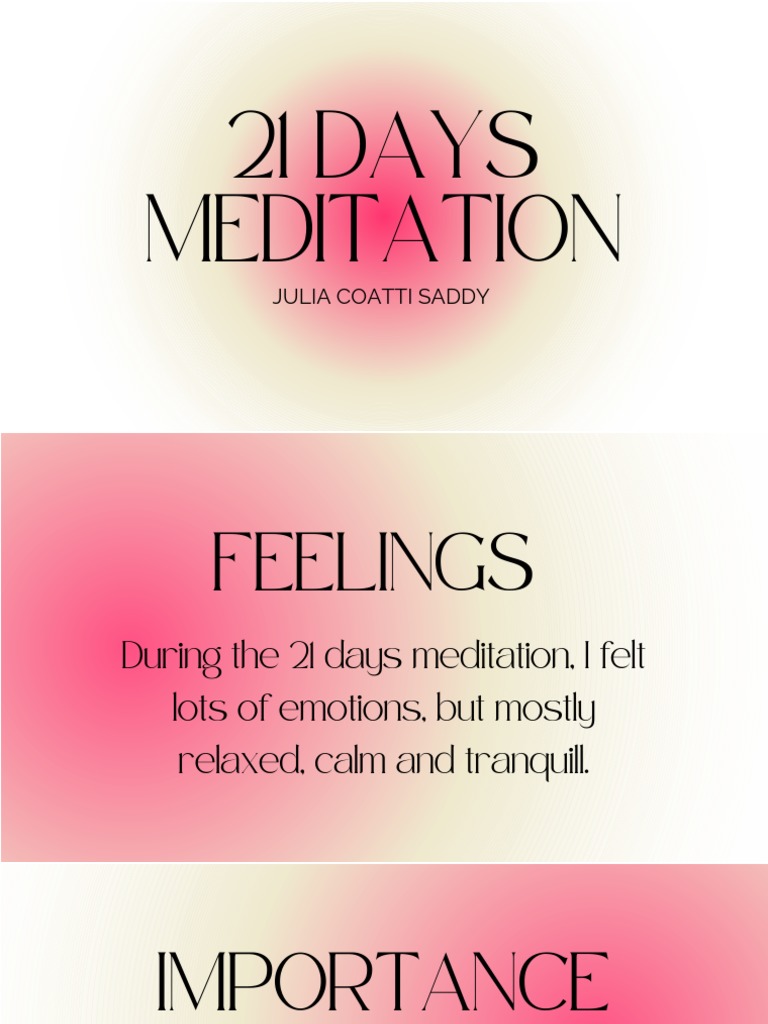 21 DAYS MEDITATION - High School | PDF
