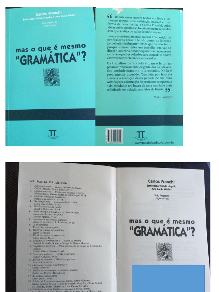 Mas o Que e Mesmo Gramatica Carlos Franchi Completo PDF PDF Free | PDF