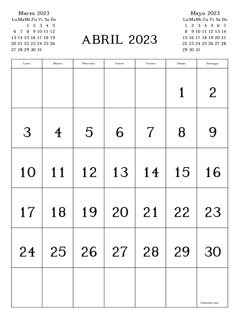 Calendar 4 2023 P A5 7calendar | PDF
