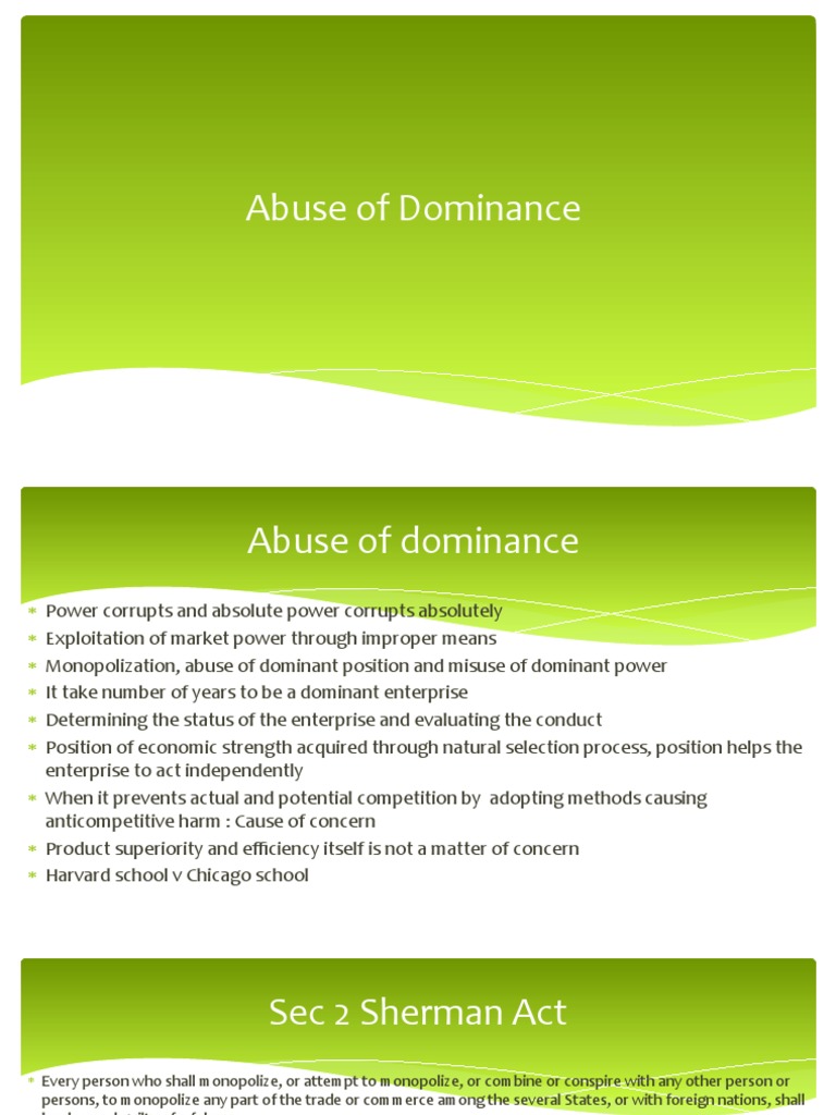 Understanding Abuse of Market Dominance | PDF | Finance & Money ...