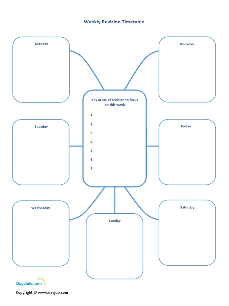 Revision Timetable Template 1 | PDF