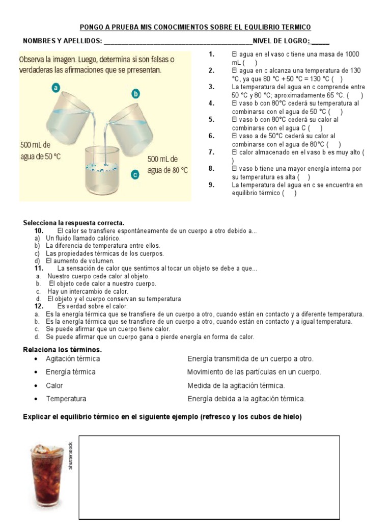 Ex 2-Pongo A Prueba Mis Conocimientos Sobre El Equlibrio Termico | PDF ...