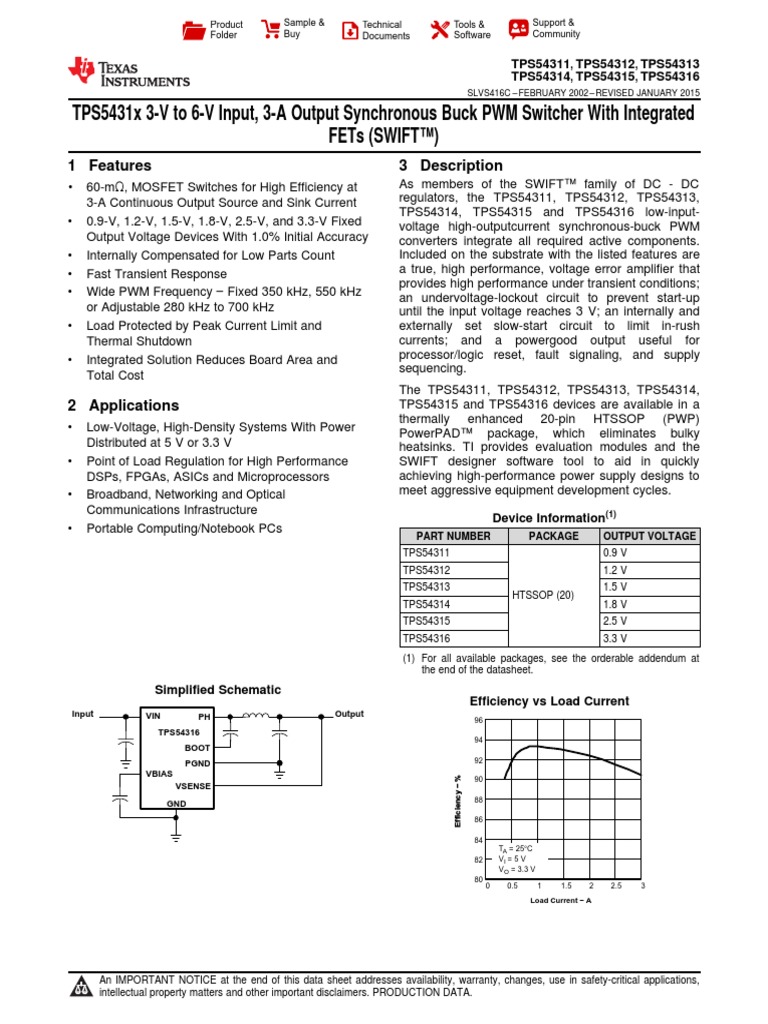 Tps 54312 | PDF | Amplifier | Capacitor