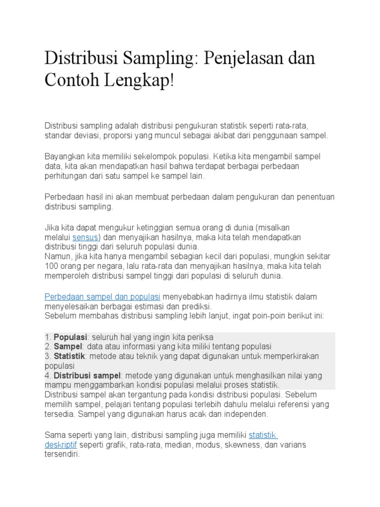 Distribusi Sampling | PDF