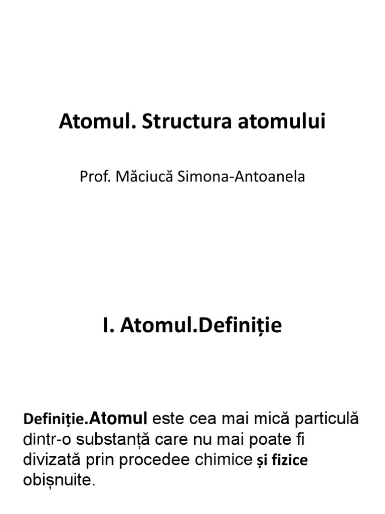 Atomul Structura Atomului Izotopi | PDF