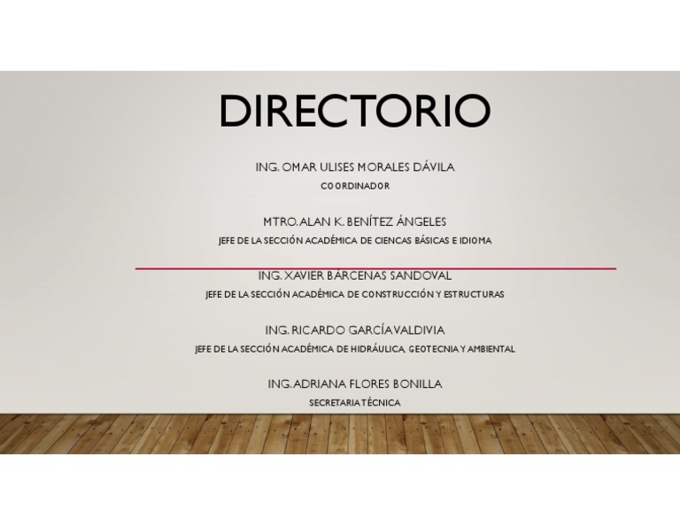 Directorio de la Sección Académica | PDF | Ciencia y matemáticas