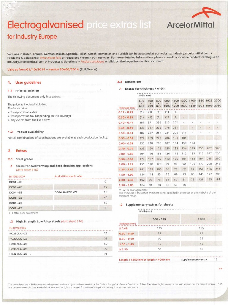 AM EGI Price List | PDF