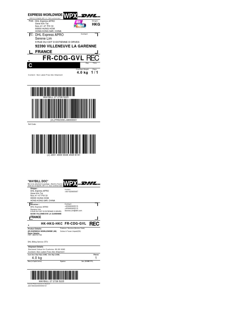 TC018 - Awb# 2727265225 | PDF | Freight Transport | Supply Chain Management