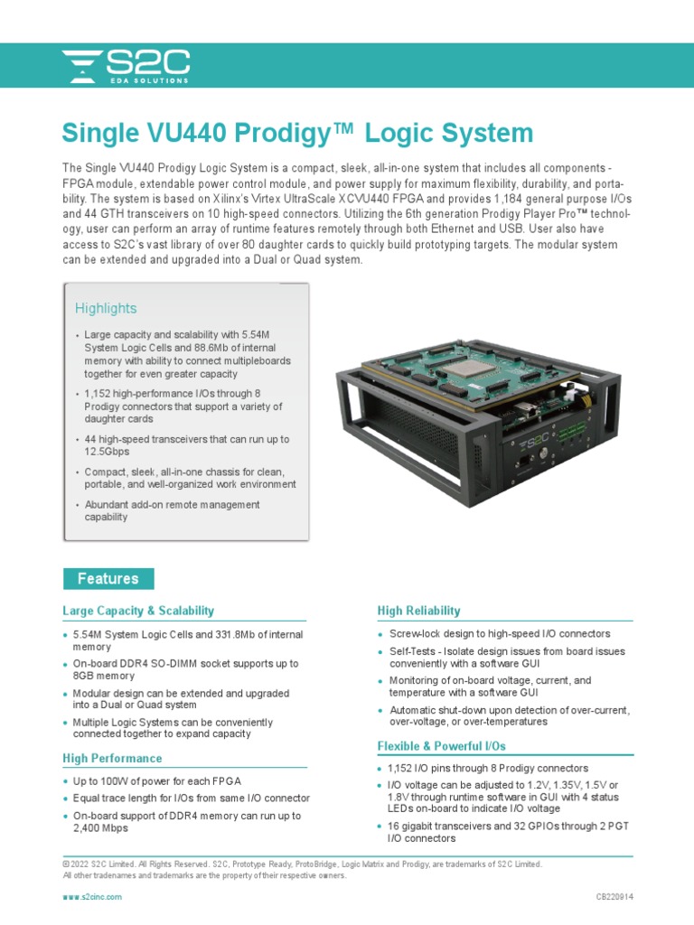 s2c Single Vu440 Prodigy Logic System Datasheet | Download Free PDF | Field Programmable Gate ...