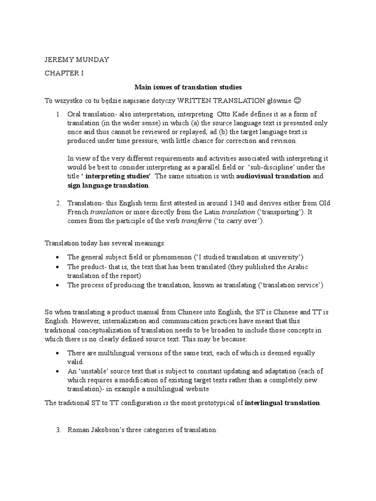 JEREMY MUNDAY Chapter 1 | PDF | Translations | Linguistics