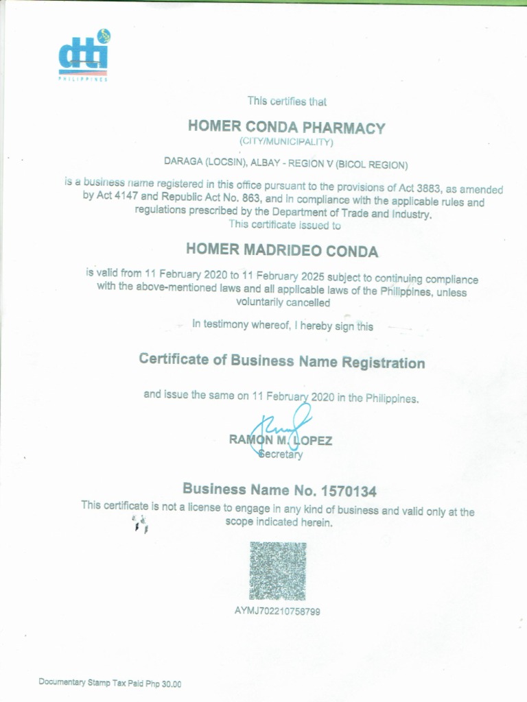 Homer Conda Pharmacy Dti | PDF
