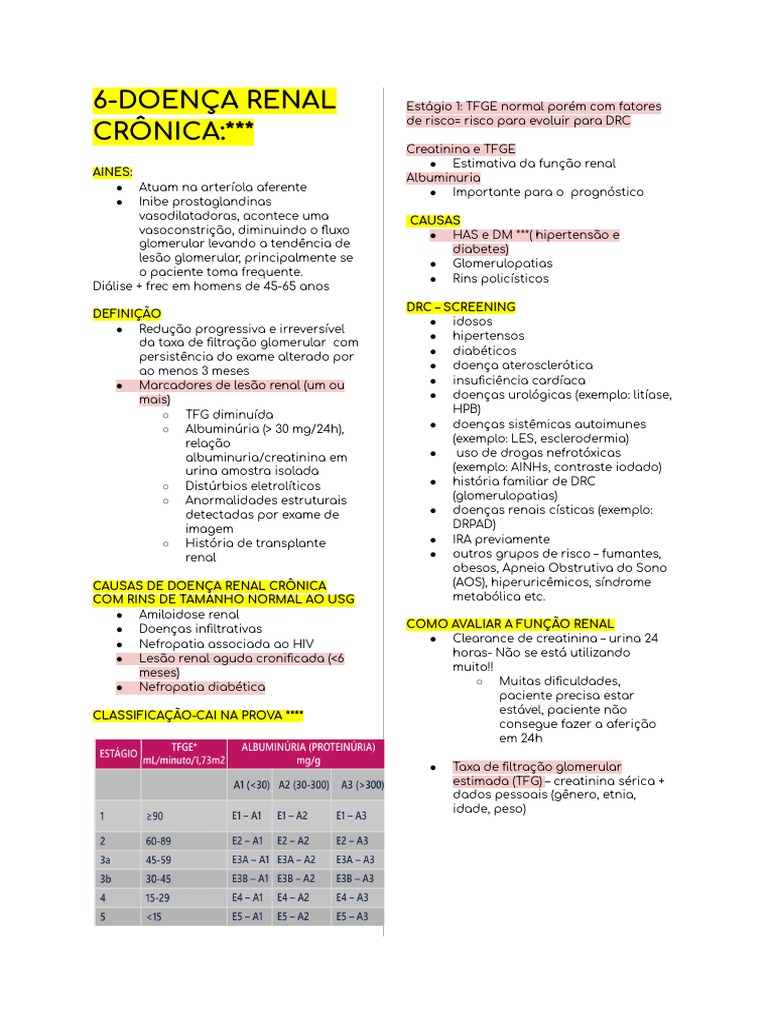 6-DOENÇA RENAL CRÔNICA_ | PDF | Doença renal crônica | Diabetes