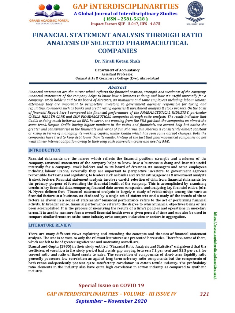 (321-331) Financial Statement Analysis Through Ratio Analysis of ...