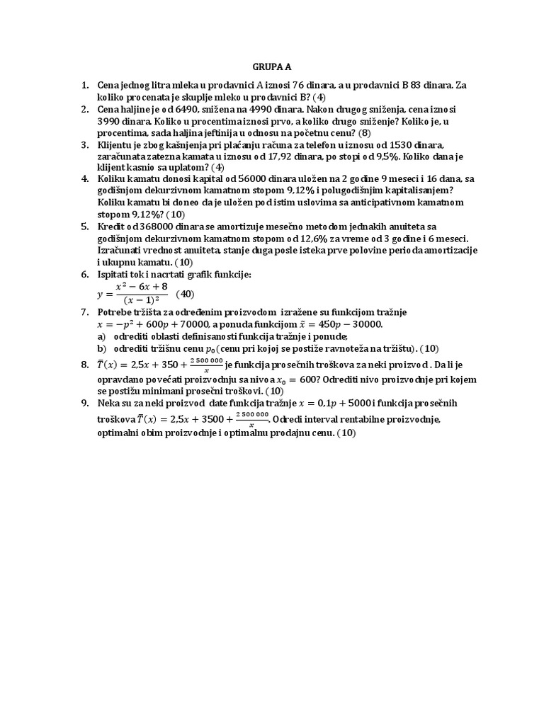 Primeri Za Ispit | PDF