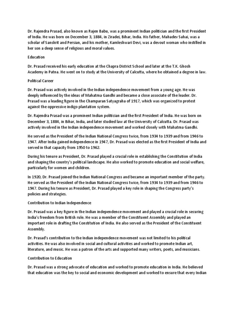 Dr. Rajendra Prasad History | PDF