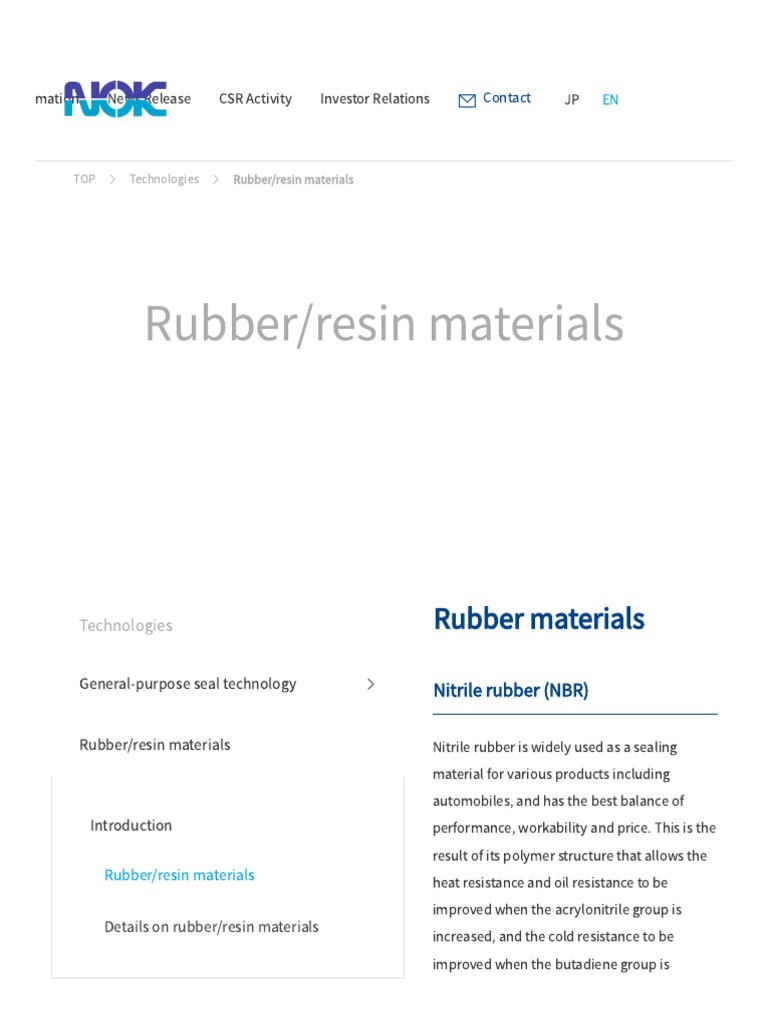 Rubber - Resin Materials - Rubber - Resin Materials - Technologies ...