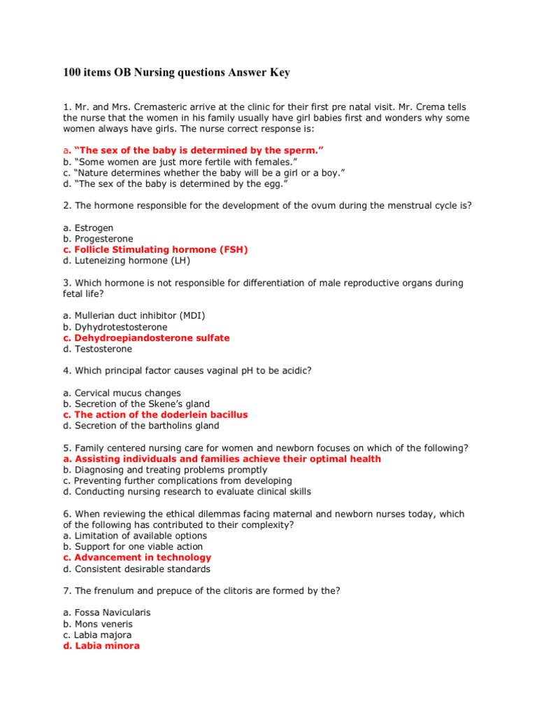 100 Items Ob - Compress | PDF | Childbirth | Pelvis