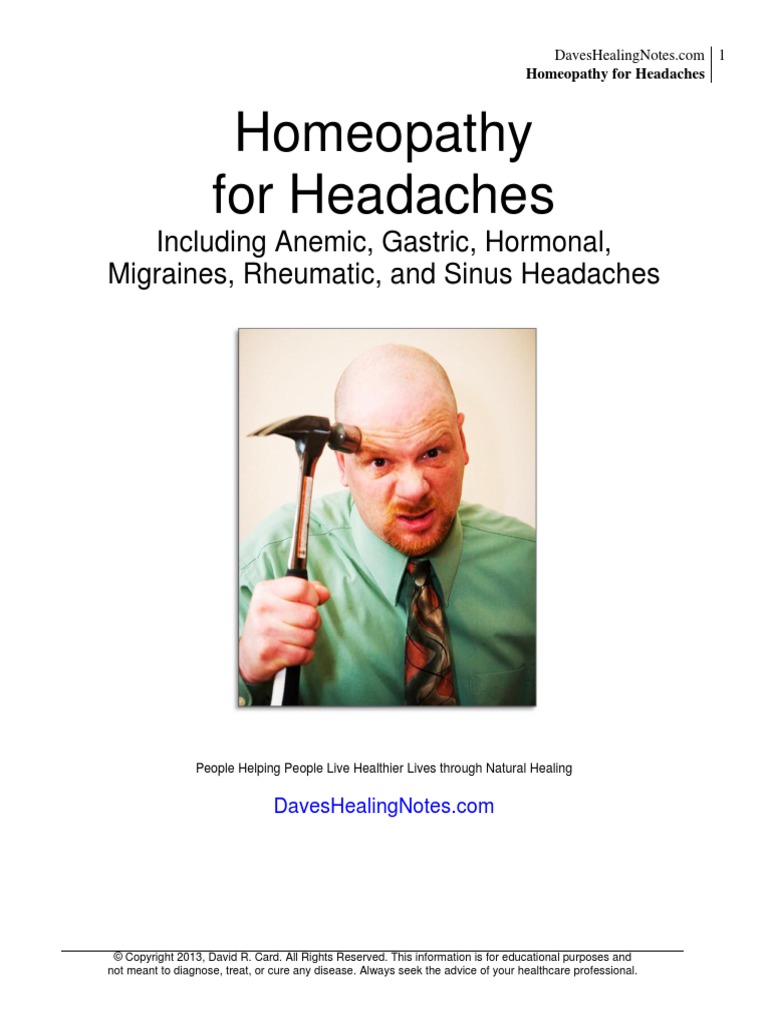 Headaches Homeopathy Pdf Headache Migraine