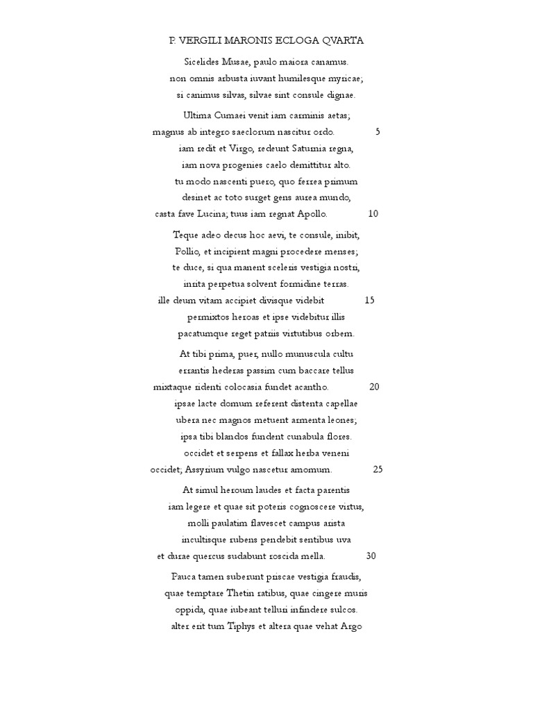 EGLOGA IV - Comentario Guiado | PDF