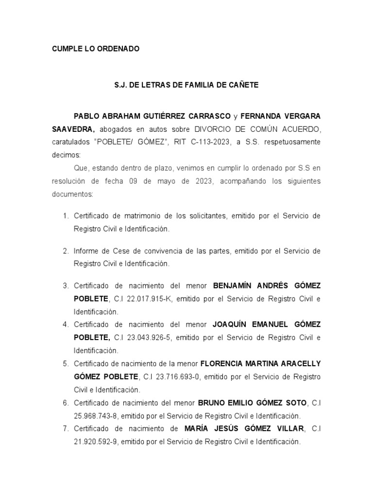 Cumple Lo Ordenado Boris | PDF