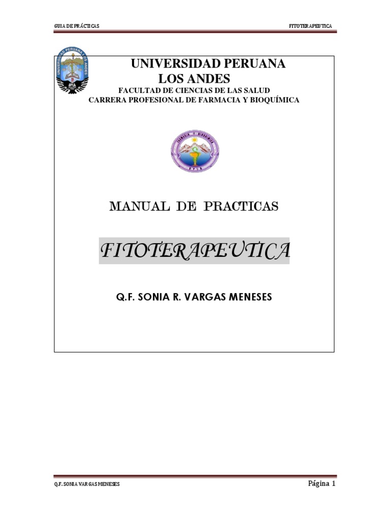 MANUAL DE PRACTICAS 1-2 - VIRTUAL Fitoterapeutica | PDF | Laboratorios | Plantas