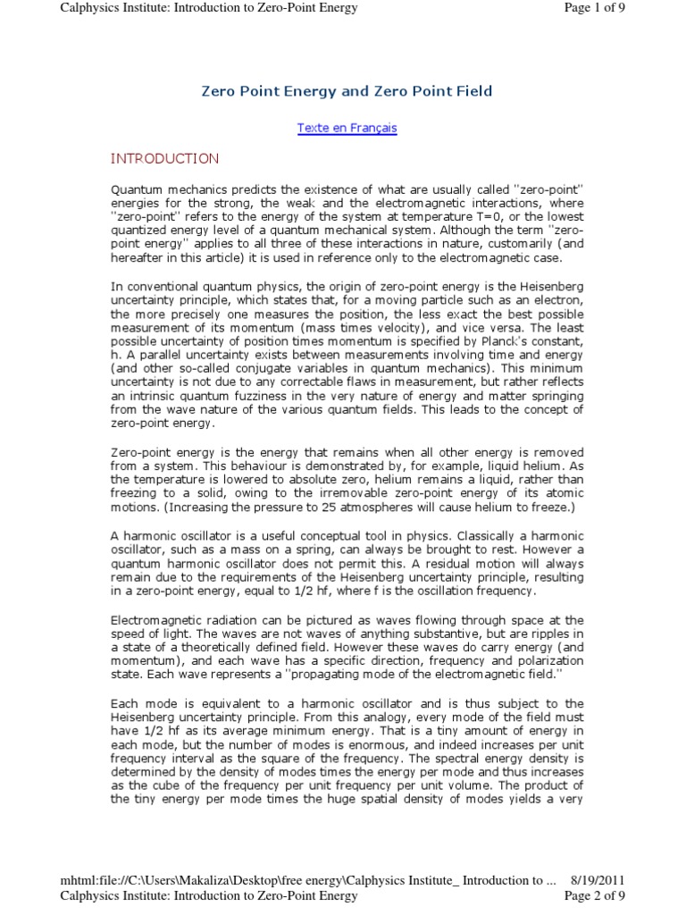 Physics - Zero Point Energy | Quantum