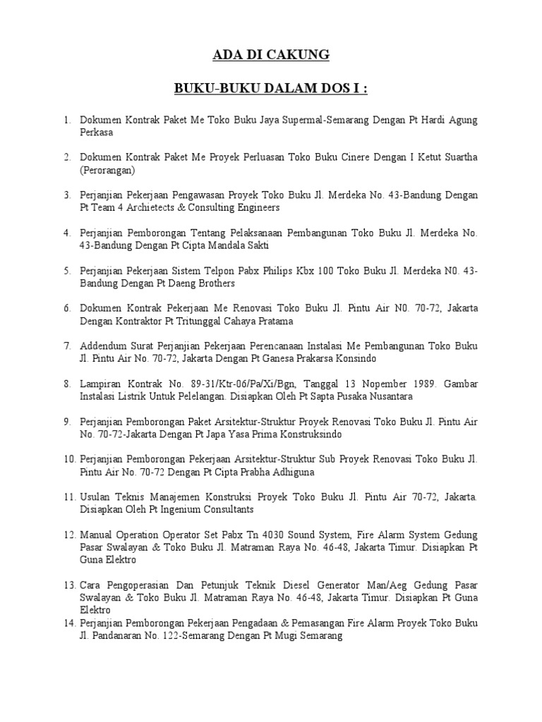 Arsip Div. Bangunan-Dos | PDF