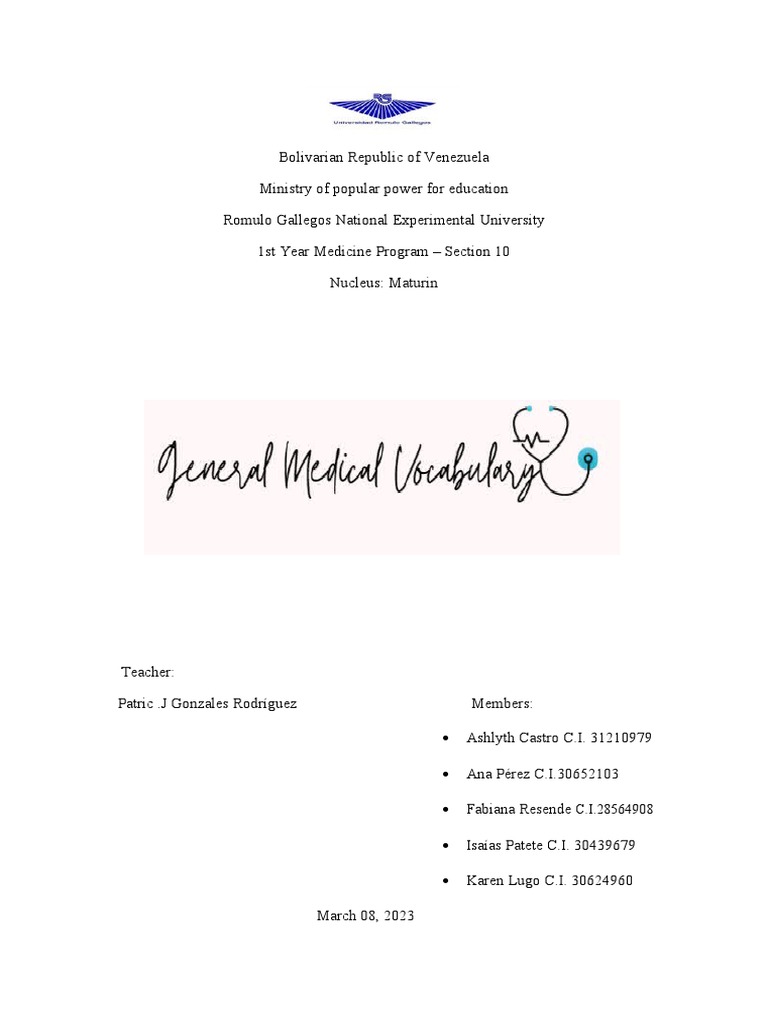 Vocabulario Medico (Ingles) | PDF | Emergency Department | Headache Vocabulario Medico (Ingles) | PDF | Emergency Department | Headache