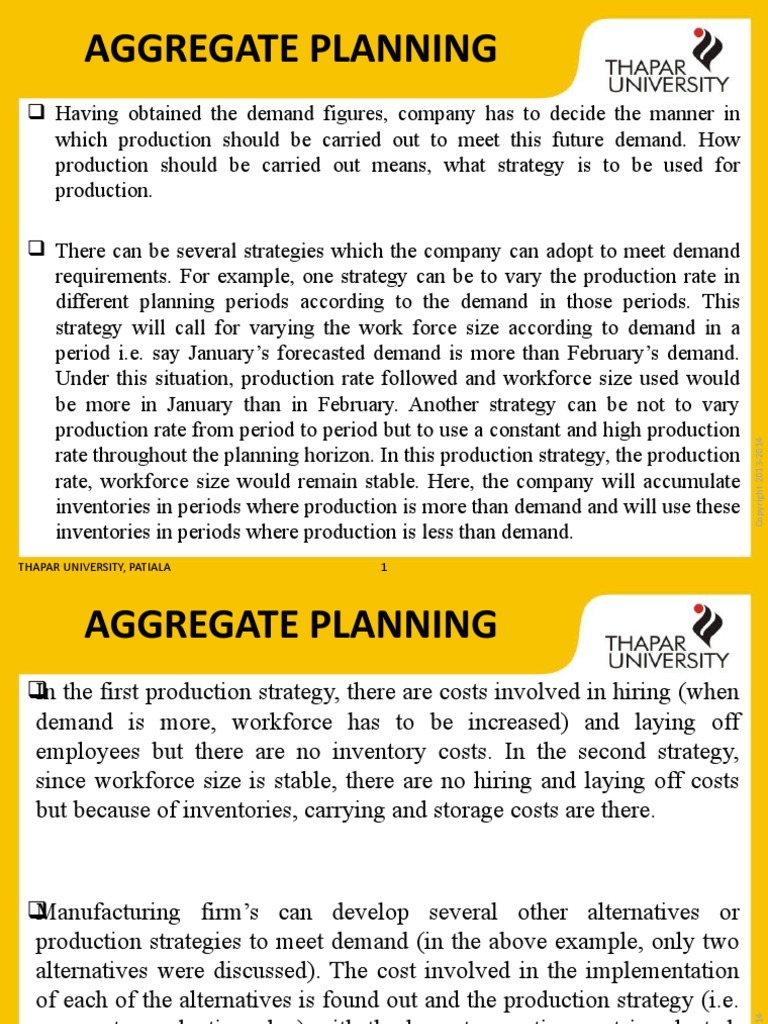 Aggregate Planning | PDF | Overtime | Employment