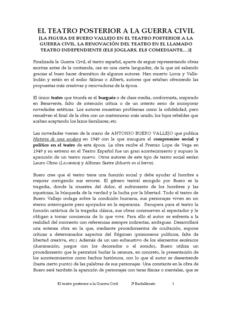 El Teatro Desde La Guerra Civil) | PDF | Teatro | Humor