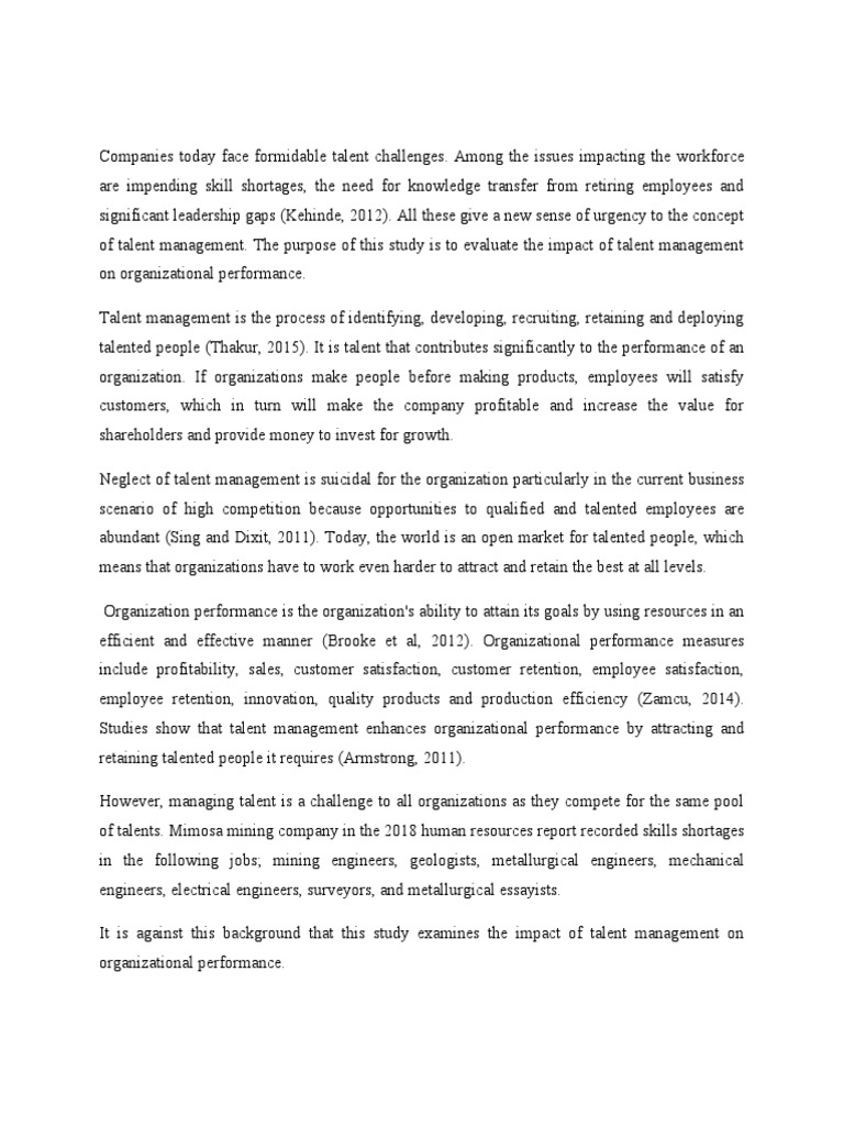 Talent Management Introduction | PDF