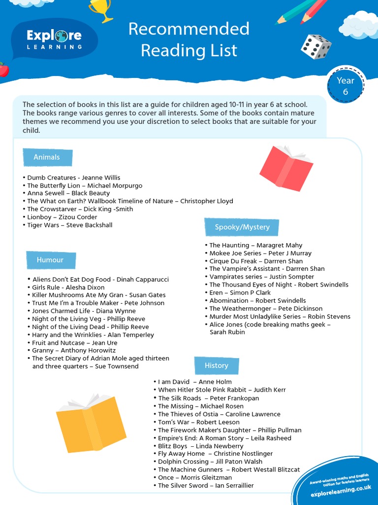 Reading List Y6 | PDF | British Literature | British Children's Literature