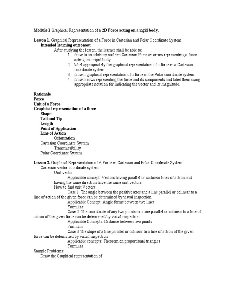 Module 1 2D Force (AutoRecovered) | PDF Module 1 2D Force (AutoRecovered) | PDF