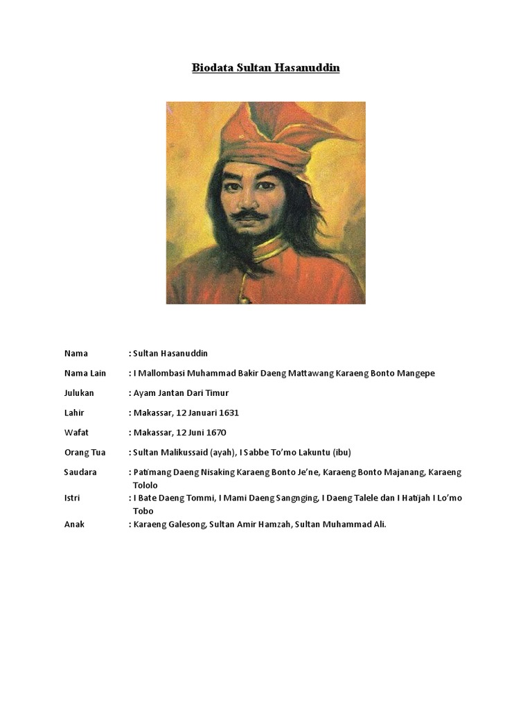 Biodata Sultan Hasanuddin | PDF
