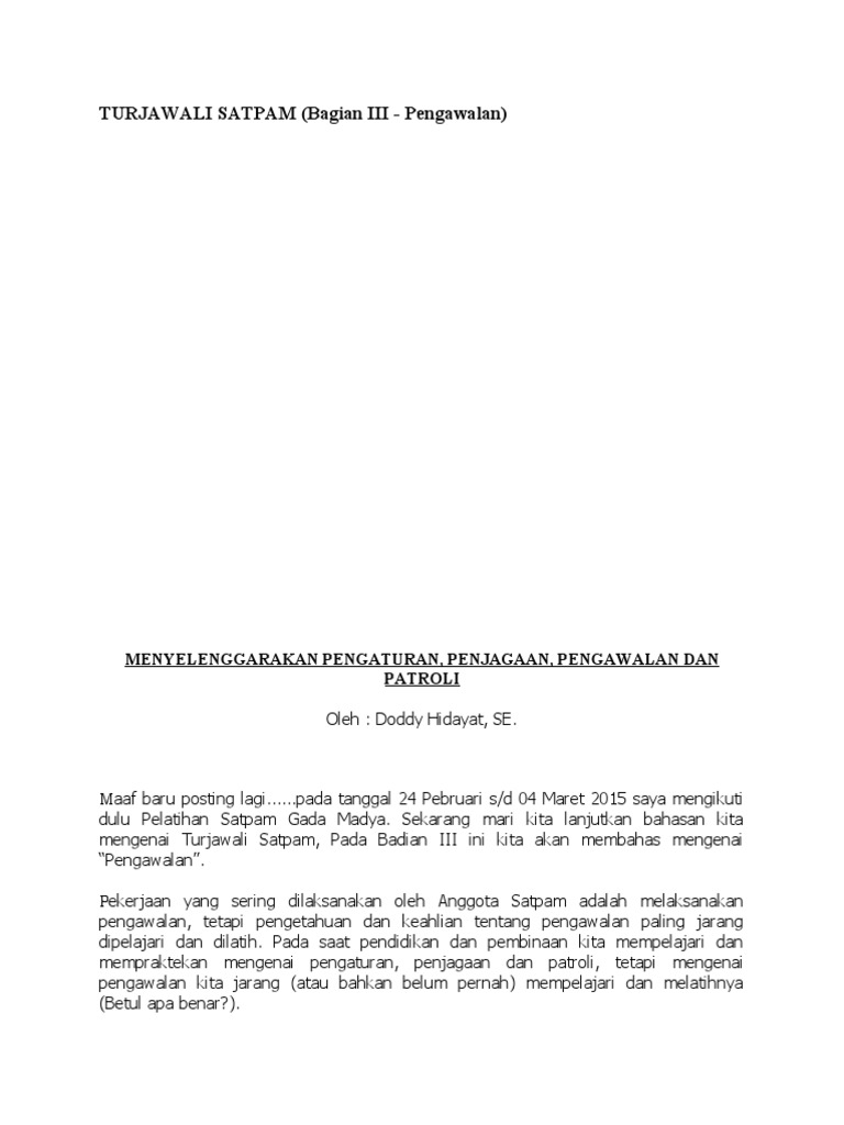 Turjawali - Bag Iii Pengawalan | PDF | Ilmu Sosial