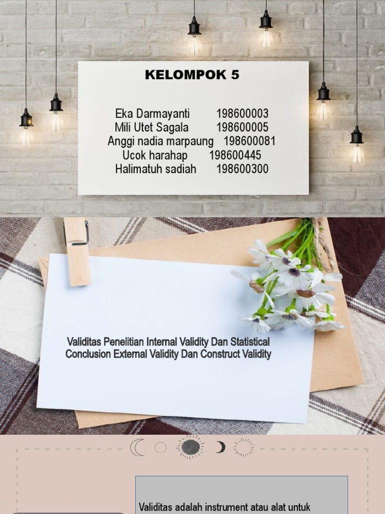 K-5.Validitas Penelitian Internal Validity Statistical Conclusion External Validity Construct ...