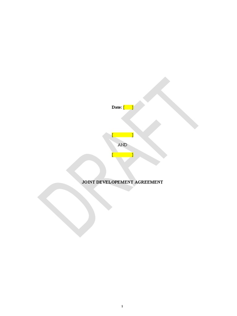 Joint Development Agreement -Draft | PDF | Indemnity | Breach Of Contract
