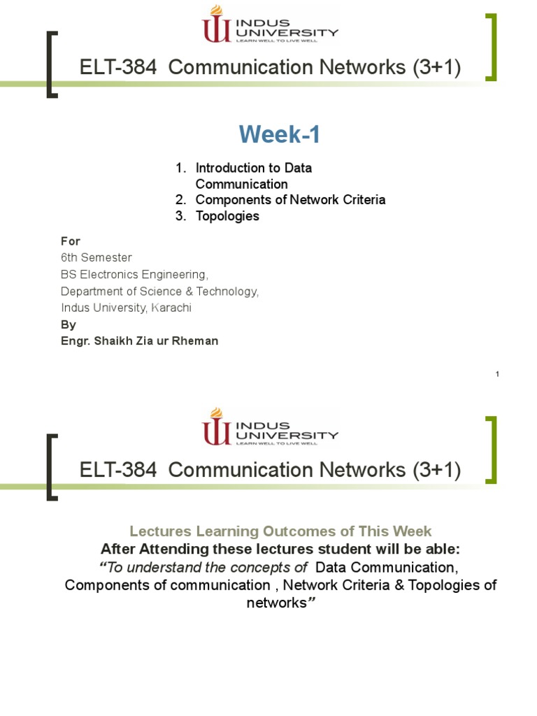 Communication Network Week1 | PDF | Network Topology | Osi Model