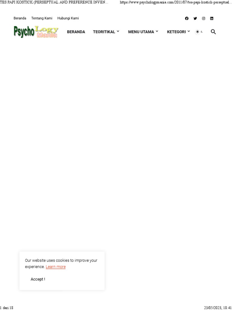 Tes Papi Kostick (Perseptual and Preference Inventory Test) | PDF