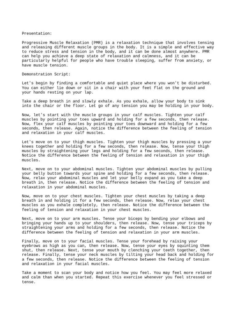 Perdev Presentation | PDF | Relaxation (Psychology) | Arm