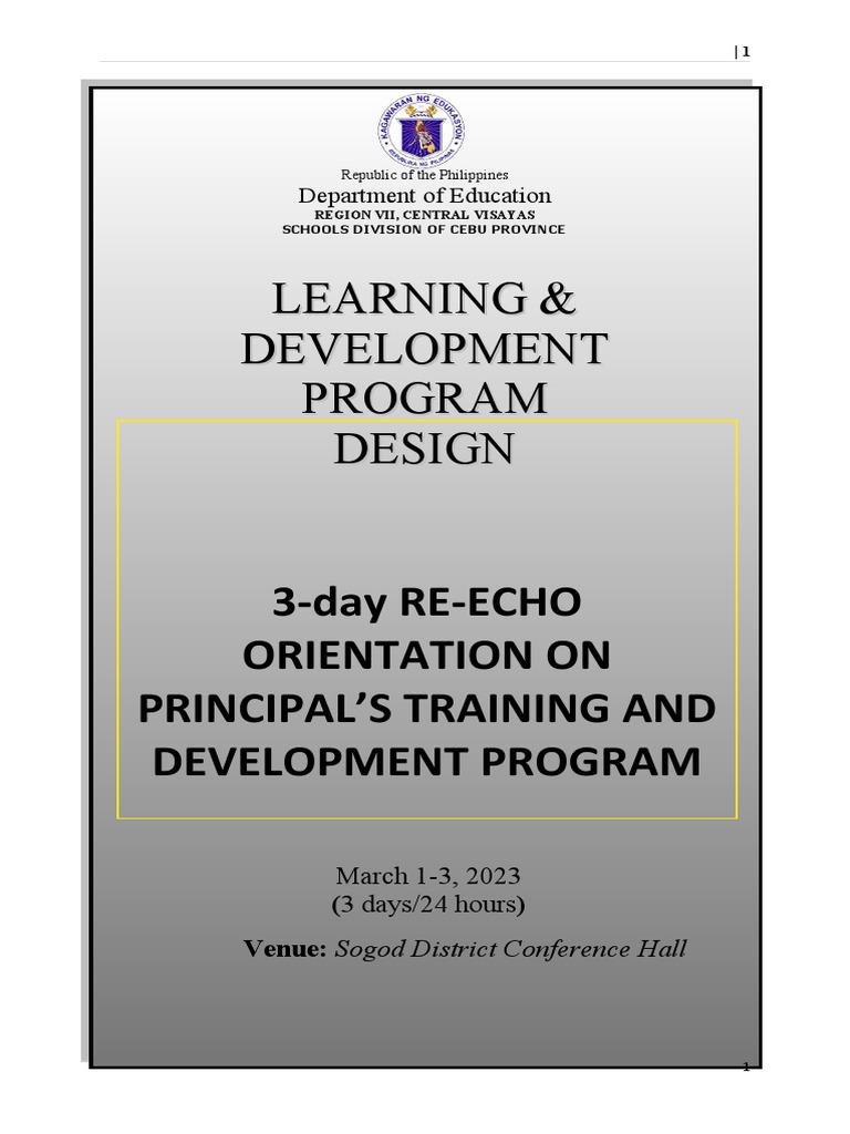 Program-Design-PESPA-Re-echo (1) | PDF | Teachers | Learning