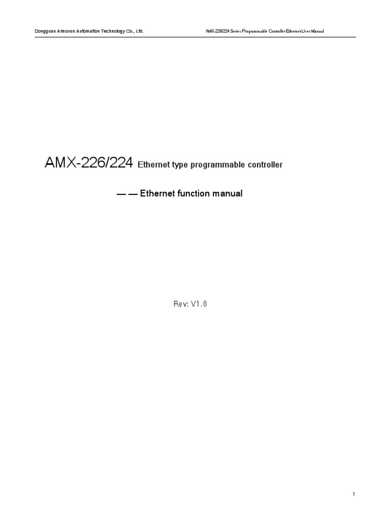AMX 226224 E Manual | PDF | Programmable Logic Controller | Transmission Control Protocol