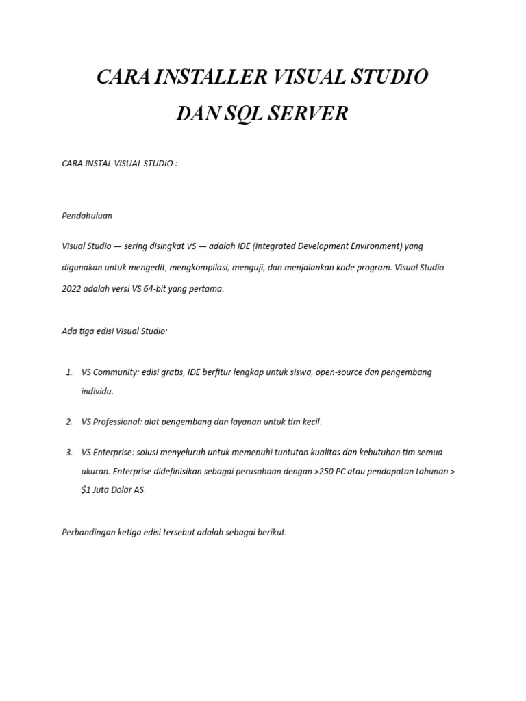 Instalasi Visual Studio Community 2022 | PDF | Teknologi & Rekayasa