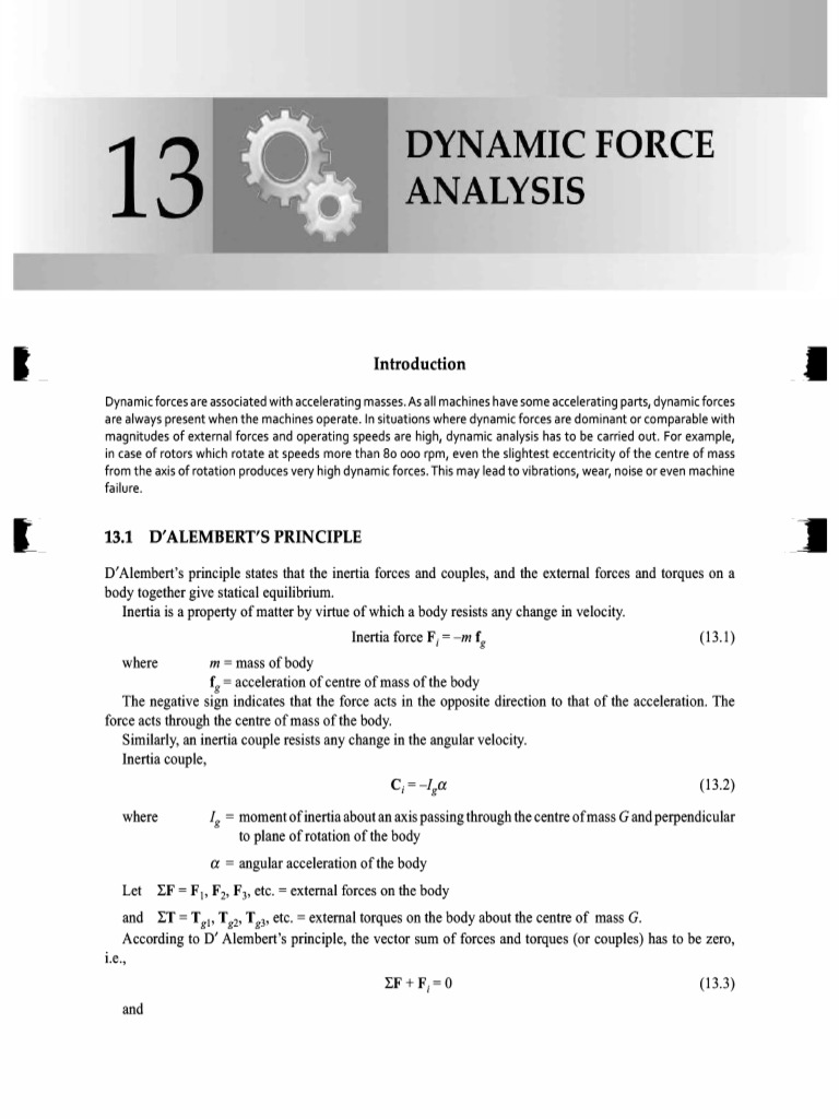 Dynamic Force Analysis | PDF