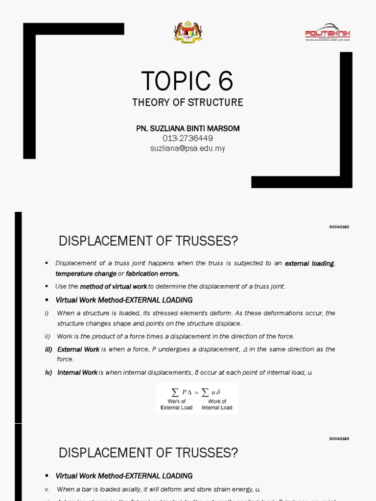 Topic 6-DCC40163 Theory of Structure | Download Free PDF | Truss ...