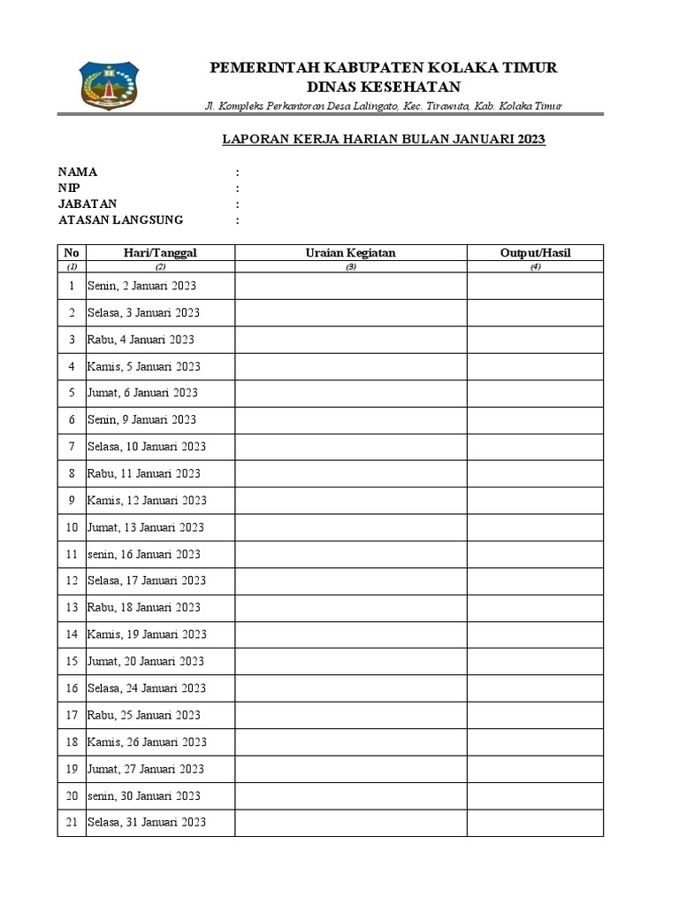 Laporan Kerja Harian TPP 2023 - 125119 | PDF